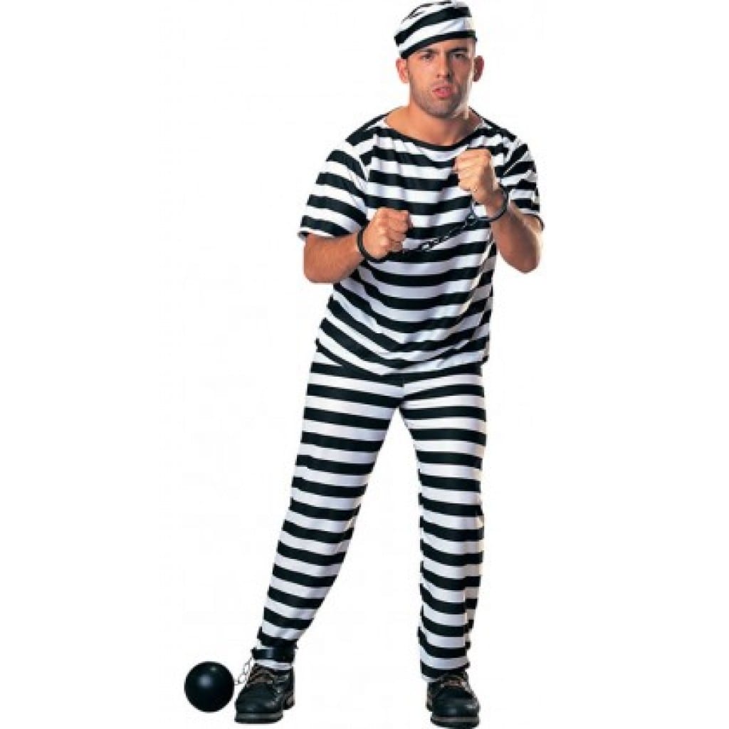Escaped Prisoner Mens Fancy Dress Costume