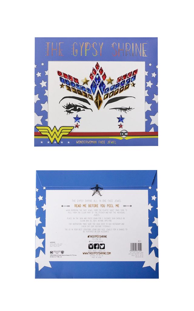 DC WonderWoman Face Jewel Gypsy Shrine Fancy Dress Costume