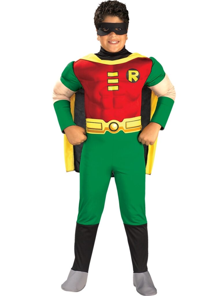 Robin Musclechest Super Hero Children's Fancy Dress Costume Fancy Dress ...
